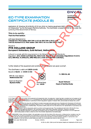 EC Type Examination Certificate (Module B) – Pilot Ladder Thetis type ...