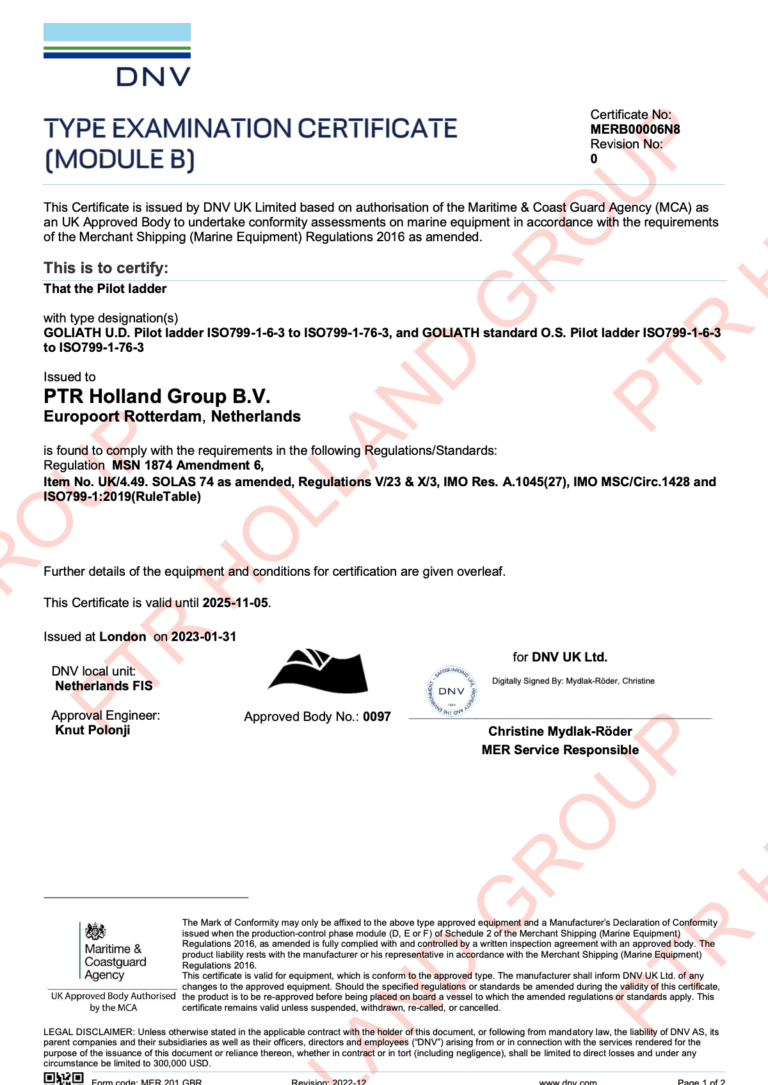 Goliath Pilot ladder - PTR Holland ® Group